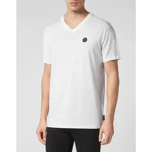Philipp Plein T-shirt V-neck Ss Gothic Plein - White