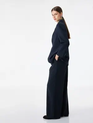 Koton Long Sleeve Double-breasted Pinstripe Blazer