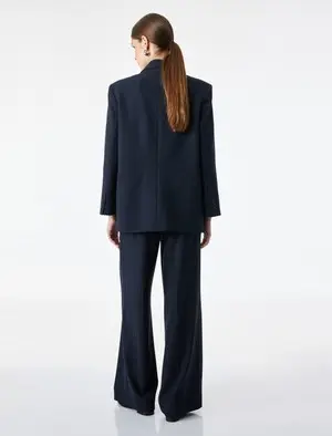 Koton Long Sleeve Double-breasted Pinstripe Blazer
