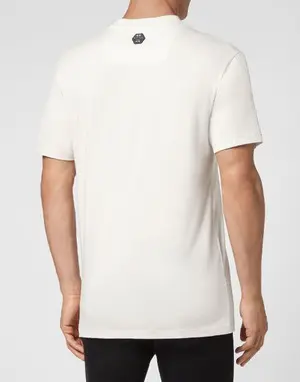 Philipp Plein Jersey T-shirt Round Neck Ss Skeleton - Cream
