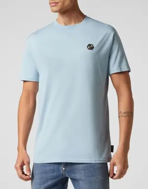 Philipp Plein T-shirt Round Neck Ss Skull&amp;bones - Lightblue
