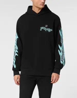 Philipp Plein Hoodie Sweatshirt Ls Racing Club - Black