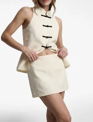 Koton Linen Blend A-line Mini Skirt