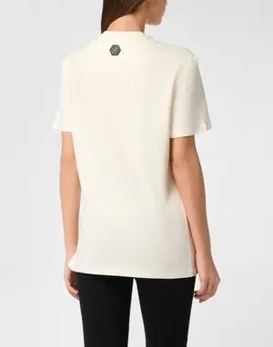 Philipp Plein Cotton Fit T-shirt Teddy Waiter Strass