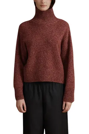 VIR VITA Maja Turtleneck Cashmere Sweater - Pomegranate