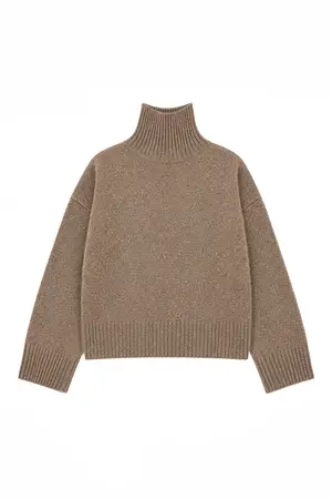 VIR VITA Maja Turtleneck Cashmere Sweater - Toasted Walnut