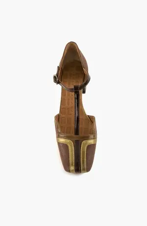 Chie Mihara Metallic Patent Leather Buckle Pump
