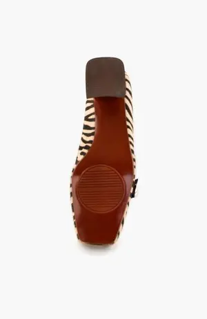 Chie Mihara Zebra Print Patent Leather Buckle Pump