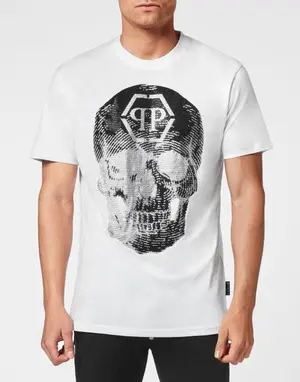 Philipp Plein T-shirt Round Neck Ss Skull With Crystals