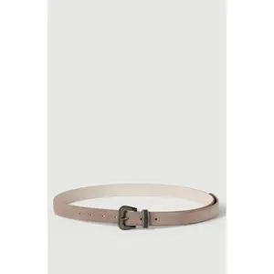 Brunello Cucinelli Suede Belt With Shiny Loop - Light Brown