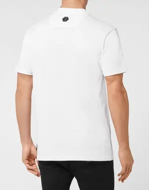 Philipp Plein T-shirt Round Neck Ss Skull And Plein With Crystals