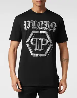 Philipp Plein T-shirt Round Neck Chrome - Black