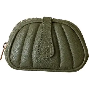 ROSZUAR Écrin Ameline Textured Leather Zip Pouch Olive