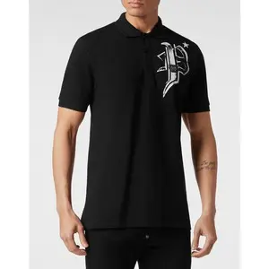 Philipp Plein Slim Fit Jersey Polo Shirt Skull&amp;bones - Black