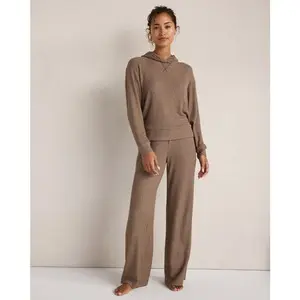HAVEN WELL WITHIN Resti Brushed Rib Knit Drawstring Pants - Deep Mocha