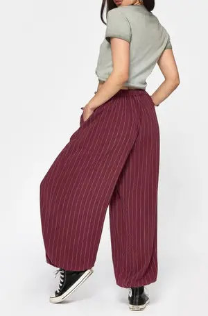 DISTURBIA Rue Stripe Voile Extreme Balloon Trouser