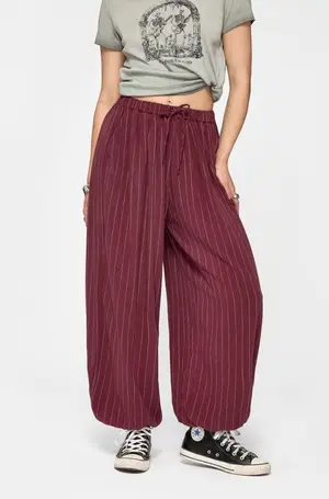 DISTURBIA Rue Stripe Voile Extreme Balloon Trouser