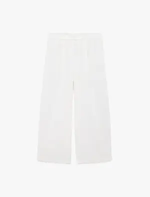 Koton Linen Blend Pleated Tailored Wide Leg Pants