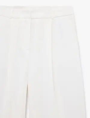 Koton Linen Blend Pleated Tailored Wide Leg Pants