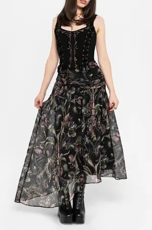DISTURBIA Dionaea Asymmetric Maxi Skirt