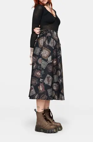 DISTURBIA Kleo Relics Print Midi Skirt
