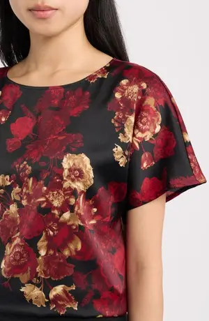 Anne Klein Bateau Neck Short Sleeve Top