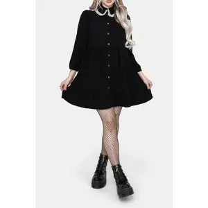 DISTURBIA Salem Collar Mini Smock Dress