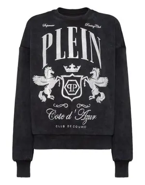 Philipp Plein Sweatshirt Ls Strass Crystal - Black