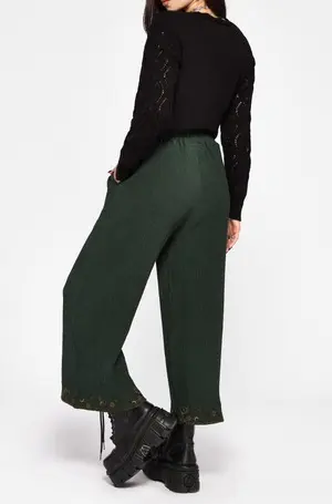 DISTURBIA Elio Crinkle Embroidered Culotte