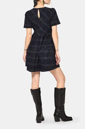 DISTURBIA Plaith Mini Smock Dress