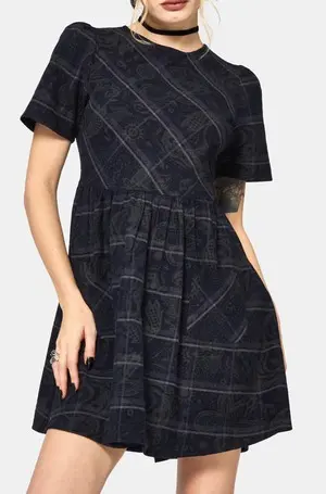 DISTURBIA Plaith Mini Smock Dress