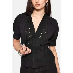 DISTURBIA Posy Tie Neck Blouse
