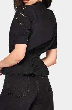 DISTURBIA Posy Tie Neck Blouse