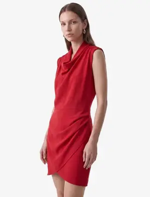 Koton Sleeveless Cowl Neck Draped Mini Dress