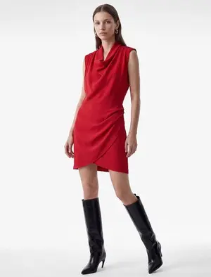 Koton Sleeveless Cowl Neck Draped Mini Dress