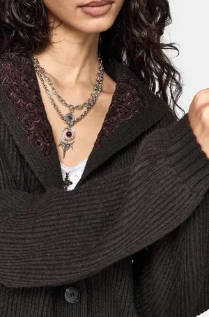 DISTURBIA Margaux Collar Cardigan