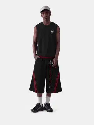 AELFRIC EDEN Baggy Longline Sweat Shorts - Black
