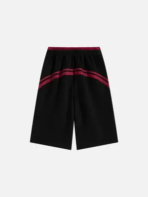 AELFRIC EDEN Baggy Longline Sweat Shorts - Black
