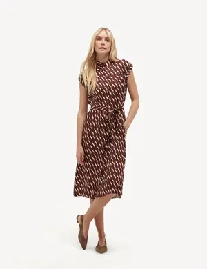 HOBBS LONDON Kalinda Belted Shirt Dress - Brownivory