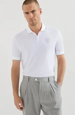 Brunello Cucinelli Techno Piqué Polo Shirt With Half Zip