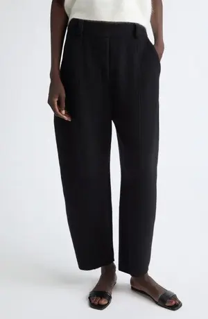 LISA YANG Barrel Wool & Cashmere Trousers - Black