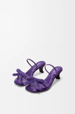 Loewe Mimi Bow Sandal In Nappa Lambskin And Shearling