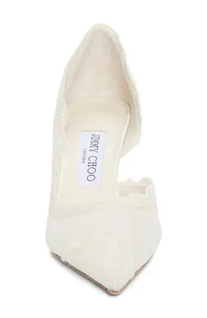 JIMMY CHOO Faiz Lace Pointed Toe D'orsay Pump - Ivory/ivory