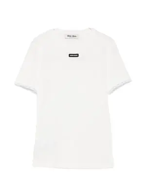 Miu Miu Logo Cotton T-shirt - Multicolor