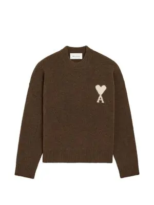 AMI Paris De Coeur Wool Crewneck Sweater - Multicolor