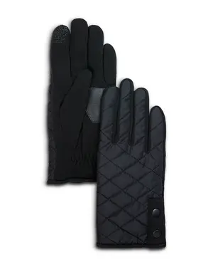Echo Layered Top Quilted Gloves - Black