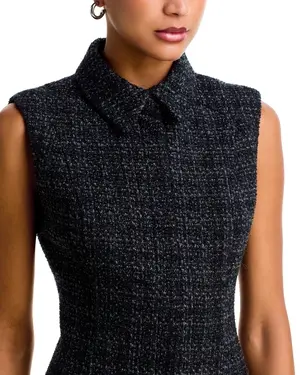 Aqua Tweed Zip Front Mini Dress Exclusive