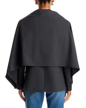 Aqua Pinstriped Scarf Blazer Exclusive