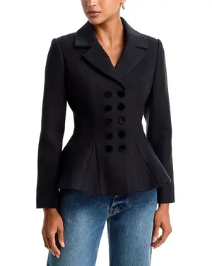 Aqua Peplum Slim Fit Blazer Exclusive - Black