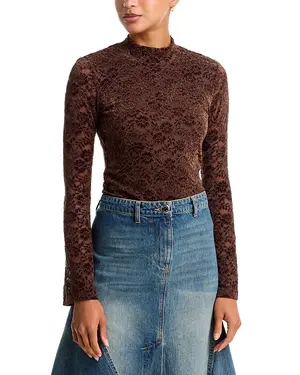 Aqua Velvet Lace Long Sleeve Top Exclusive